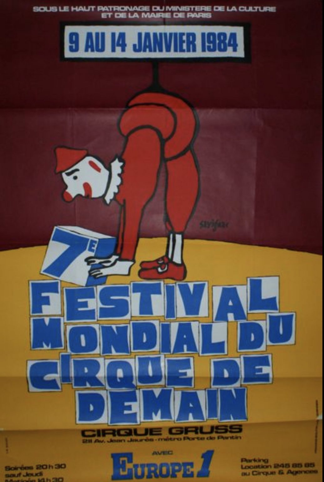 Savignac Festival Mondial du Cirque de Demain Original Vintage Poster
