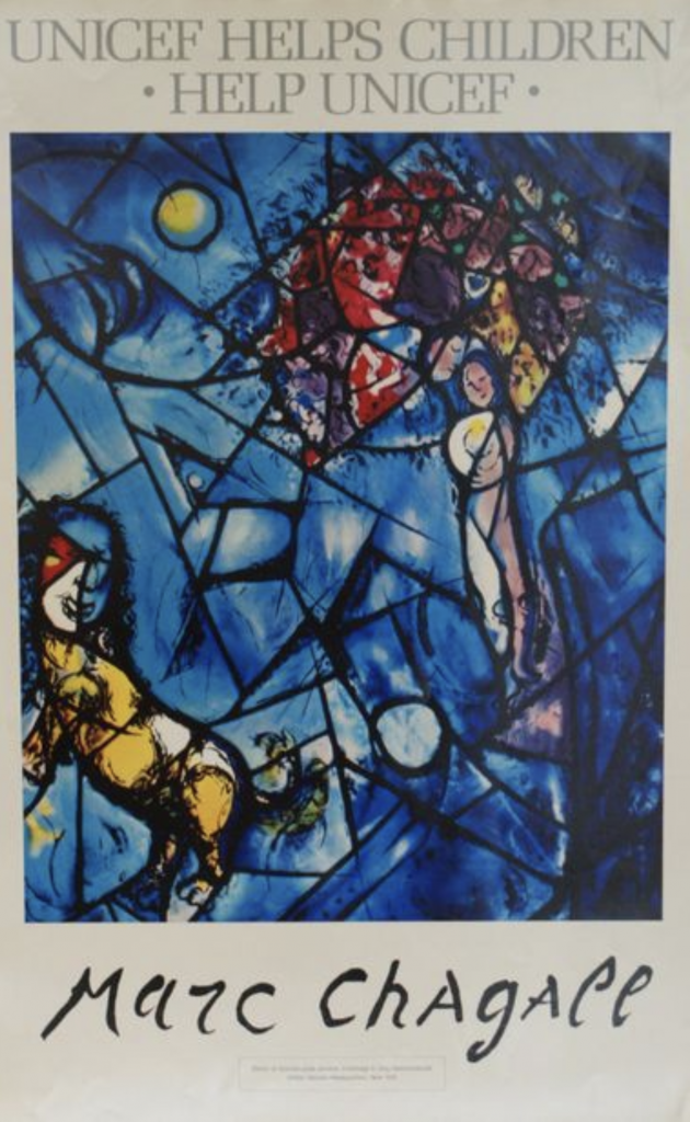 Marc Chagall Unicef Helps Children Original Vintage Poster